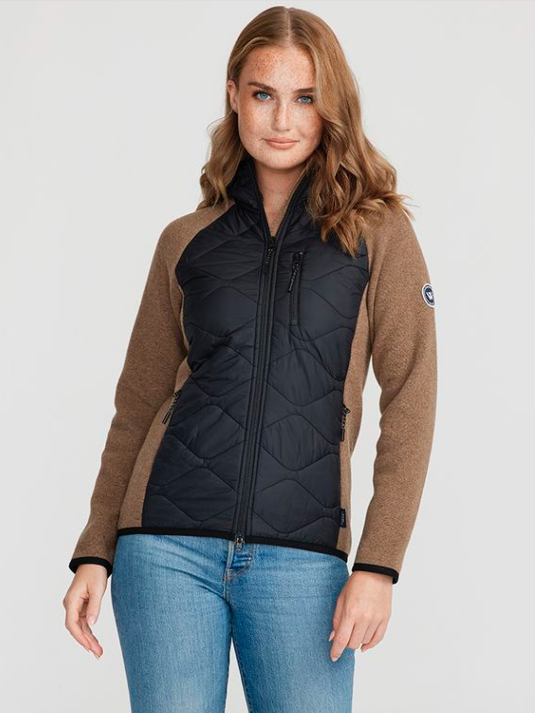 Bodil Windproof Hood Sweater -Walnut/ Black – Holebrook USA