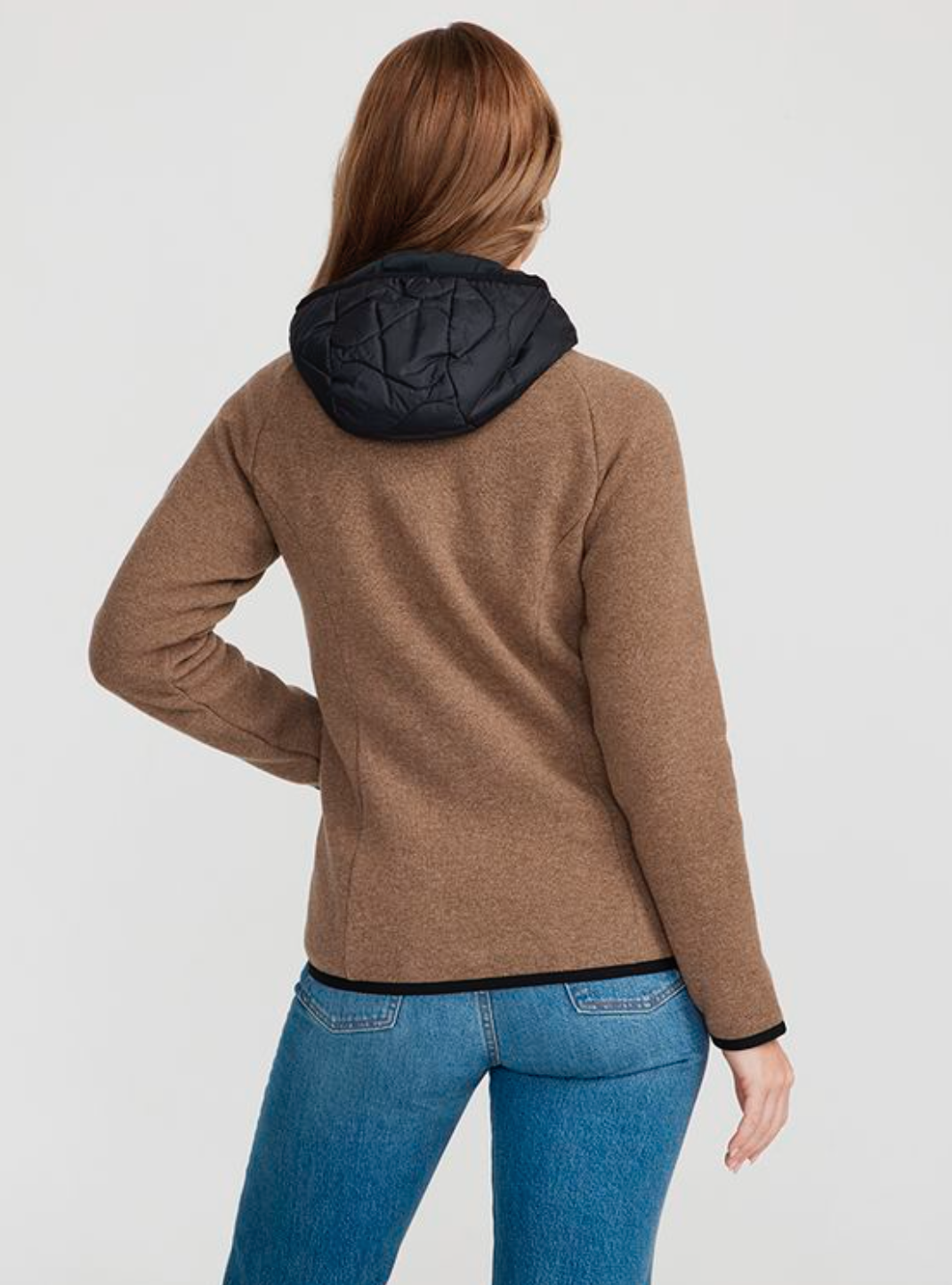 Bodil Windproof Hood Sweater -Walnut/ Black – Holebrook USA
